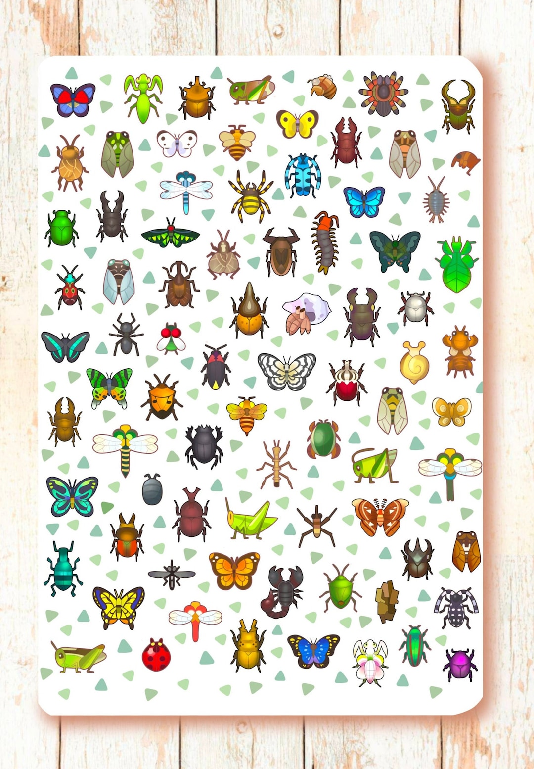 Animal Crossing Insect Sticker Sheet- Vinyl/matte A6 - Etsy