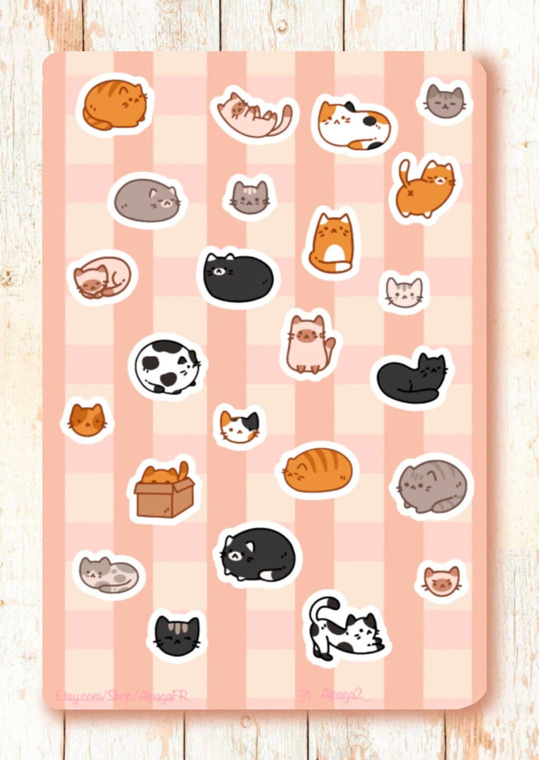 Cat Sticker Sheet - Vinyl/matte A6. - Etsy