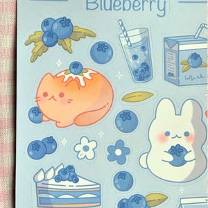 Blueberry Sticker Sheet - Vinyl/matte A6 - Etsy