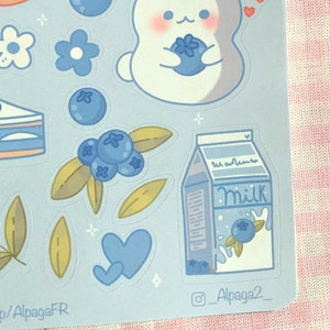 Blueberry Sticker Sheet - Vinyl/matte A6 - Etsy