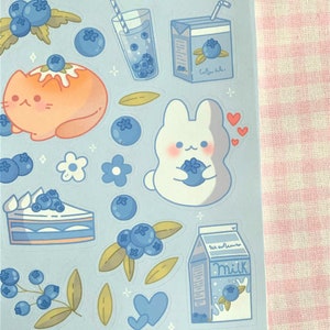 Blueberry Sticker Sheet - Vinyl/matte A6 - Etsy