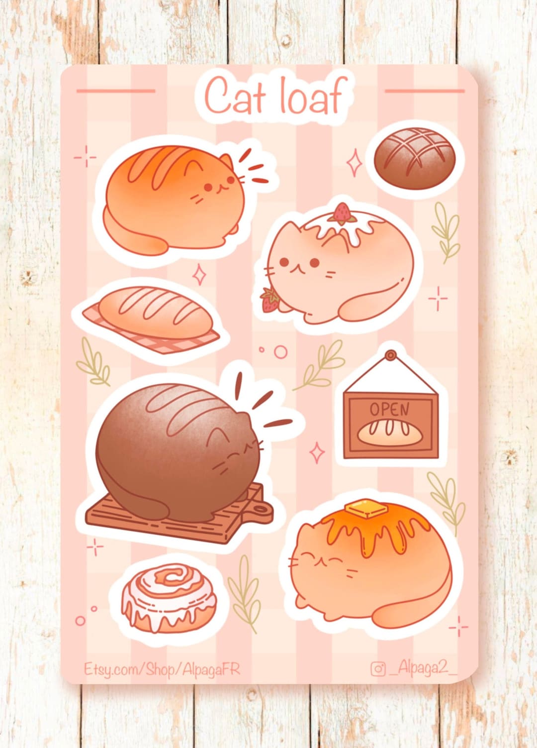 Cat Loaf Sticker Sheet - Vinyl/matte A6 - Etsy