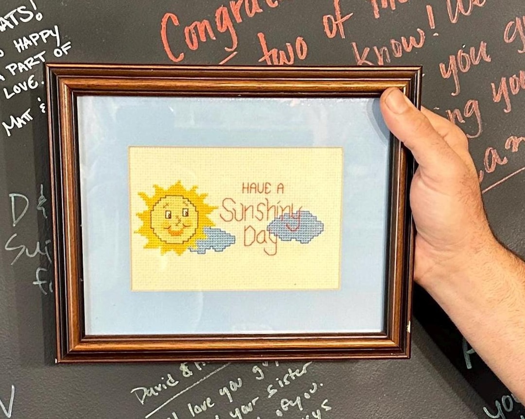 Ready to Hang - ‘have A Sunshiny Day’ Cross Stitch - Etsy