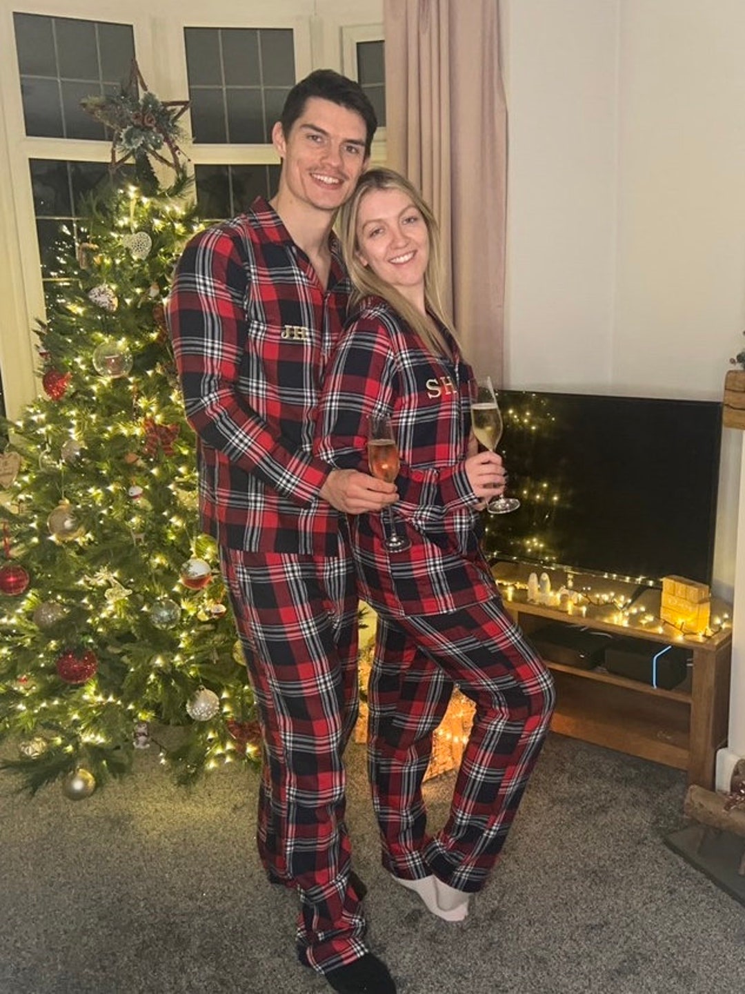Personalised Christmas Pyjamas for All the Family in Tartan - Etsy UK