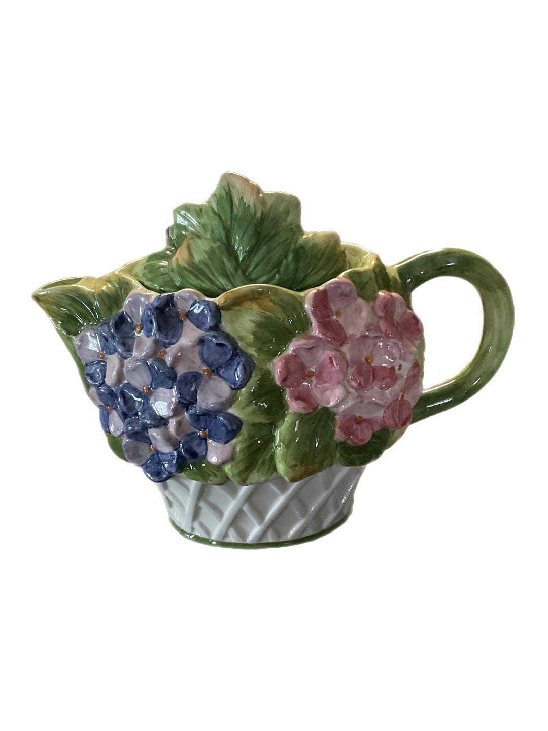 Vintage Hand Painted Flower Tea Pot - Etsy