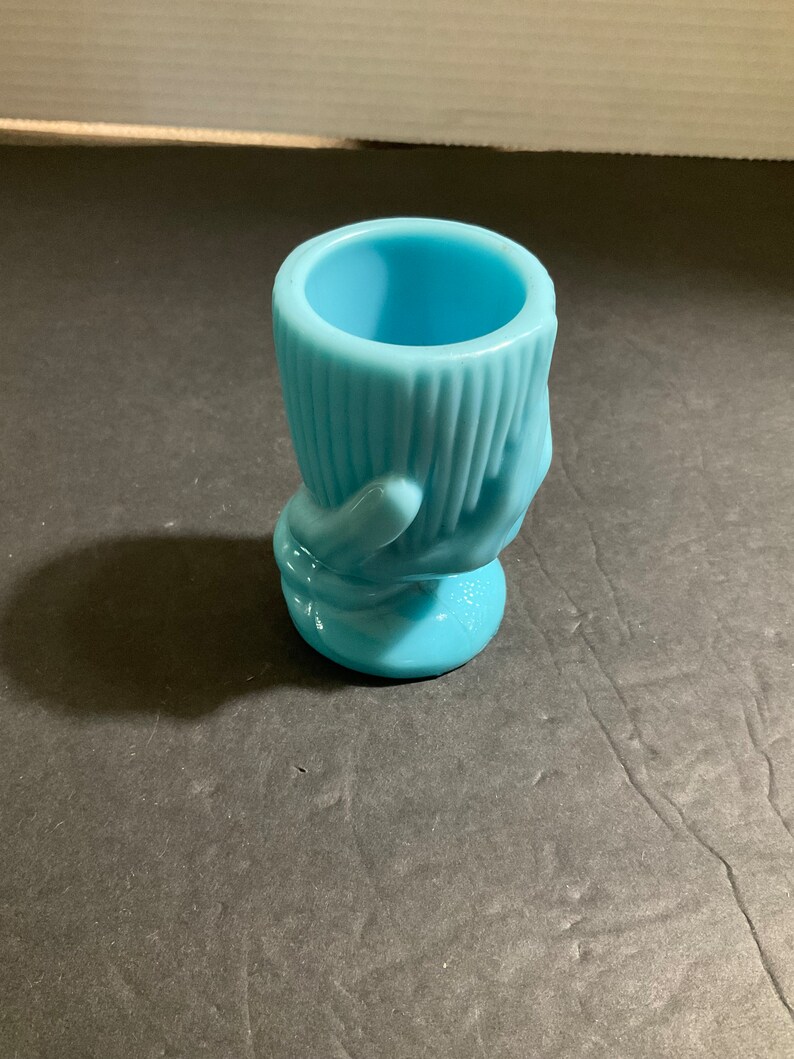 Vintage Delphite Blue Glass Beggars Hand Egg Cup - Etsy