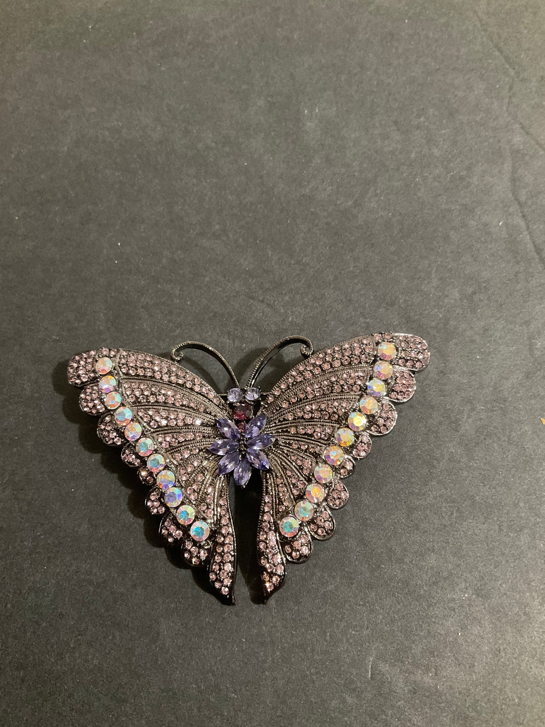 Vintage Rhinestone Butterfly Brooch - Etsy