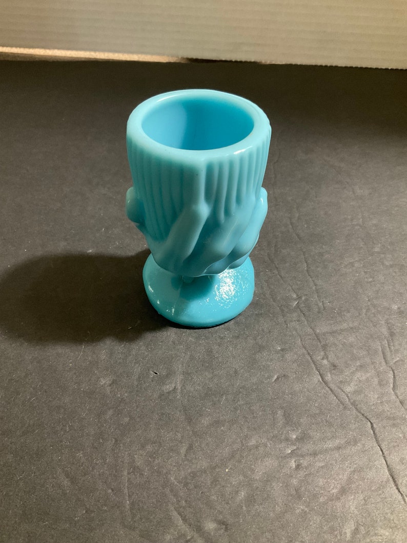 Vintage Delphite Blue Glass Beggars Hand Egg Cup - Etsy