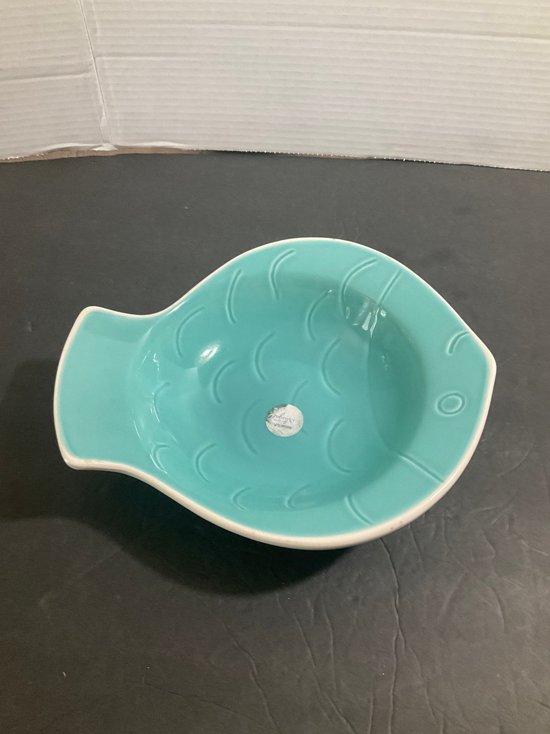 Vintage Turquoise Fish Serving Bowl. Value Ceramics S.A. Made in Poland ...