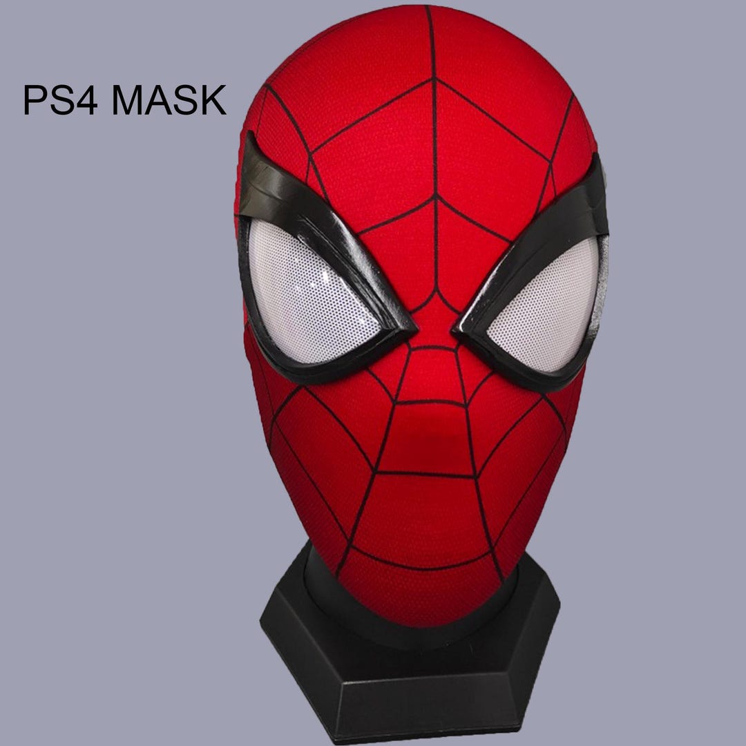 PS4 Mask, Spiderman PS4 Mask, With Face Shell and Lenses, Cosplay ...