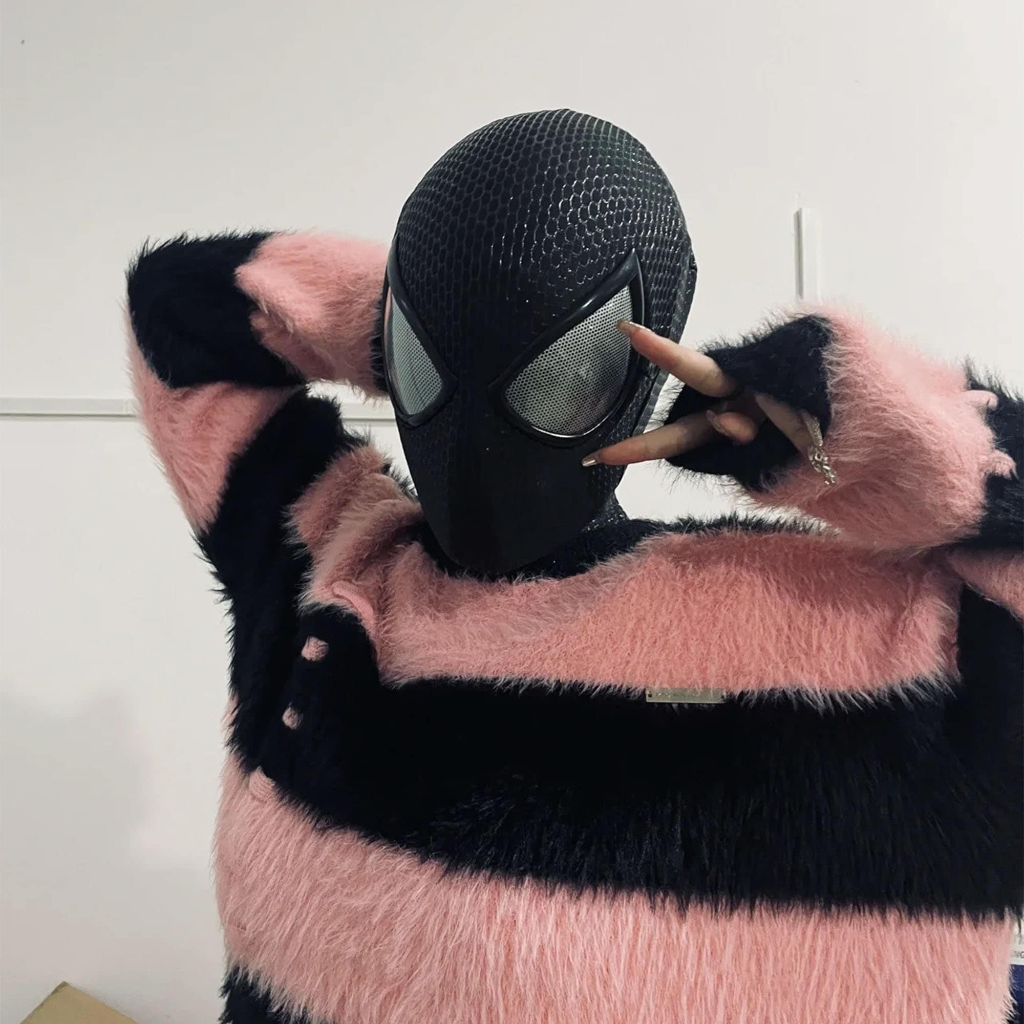 Black Spiderman Mask Cosplay Maskwith Faceshell and Lenses - Etsy UK