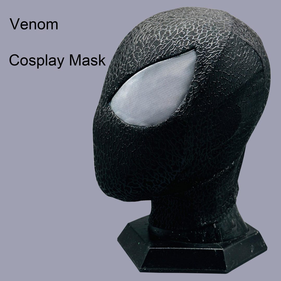 Venom Mask, Black Mask, Halloween, Cosplay Black Symbiote, Gift for Him ...
