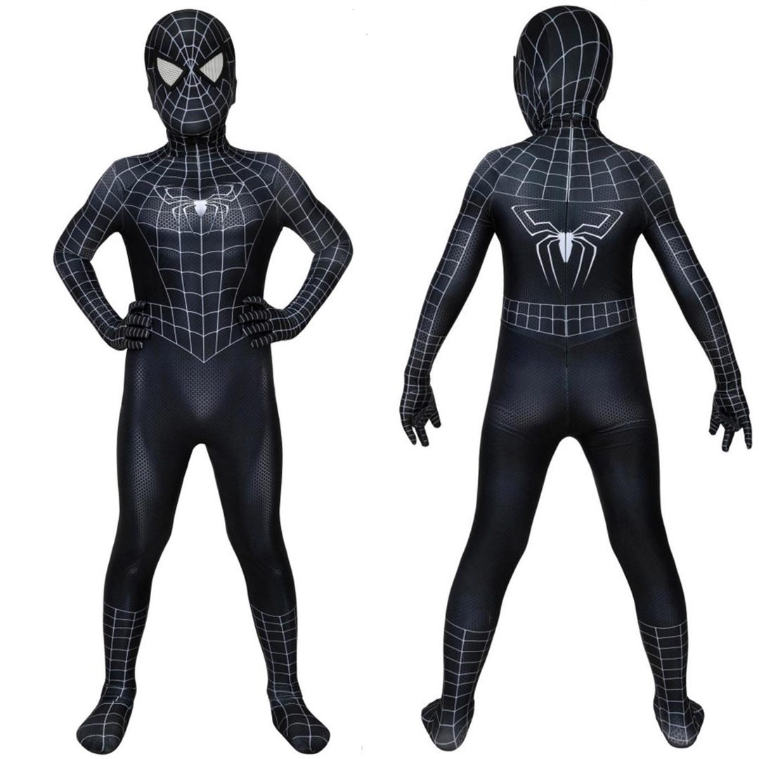 Black Sam Raimi Spider Costume, Size for Kids, Halloween Suit, Cosplay ...