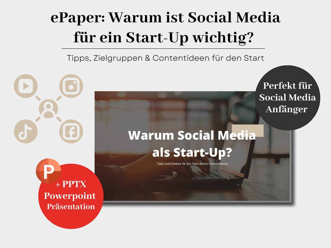 Social Media Guide With 40 Content Ideas to Start Your Business: Epaper + Powerpoint Template ...