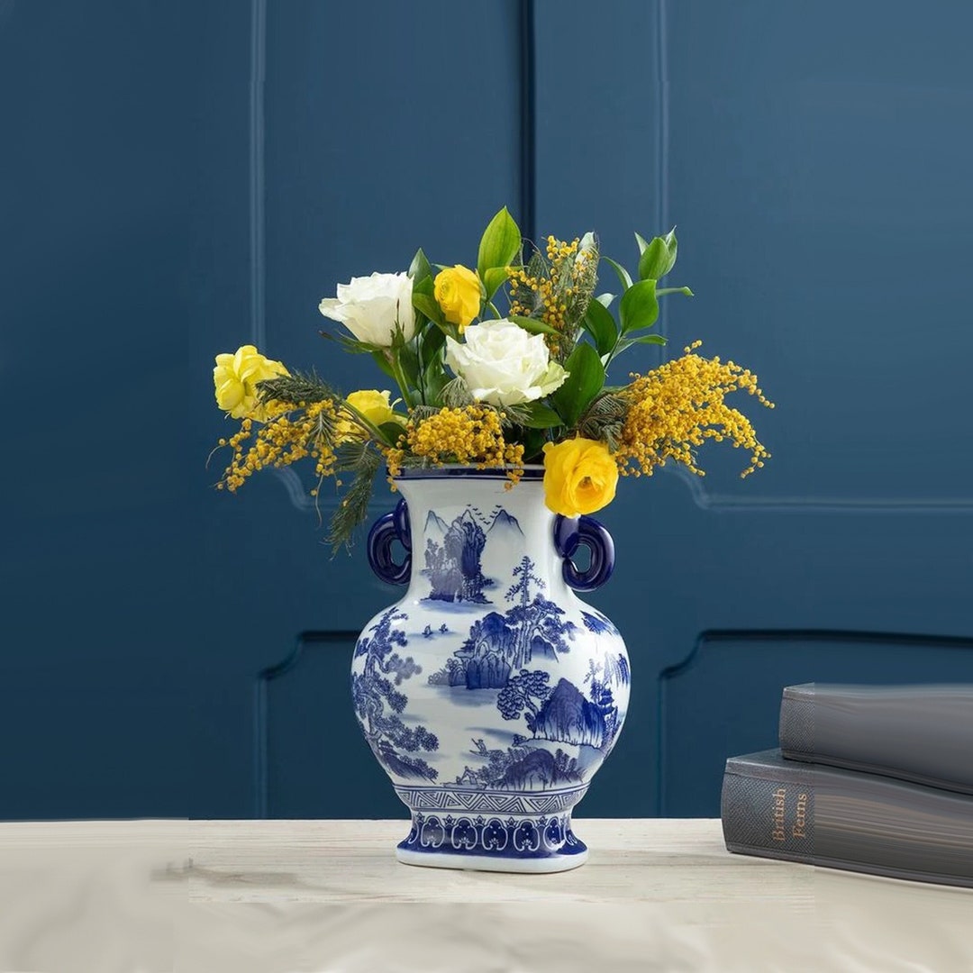Blue Porcelain Vase / Home Decor / Bleu Blanc Vase / Hand Made - Etsy