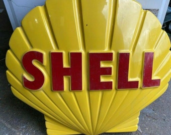 Rare Large Shell Enamel Sign Antique Shell Motor Spirit Oil Garage ...