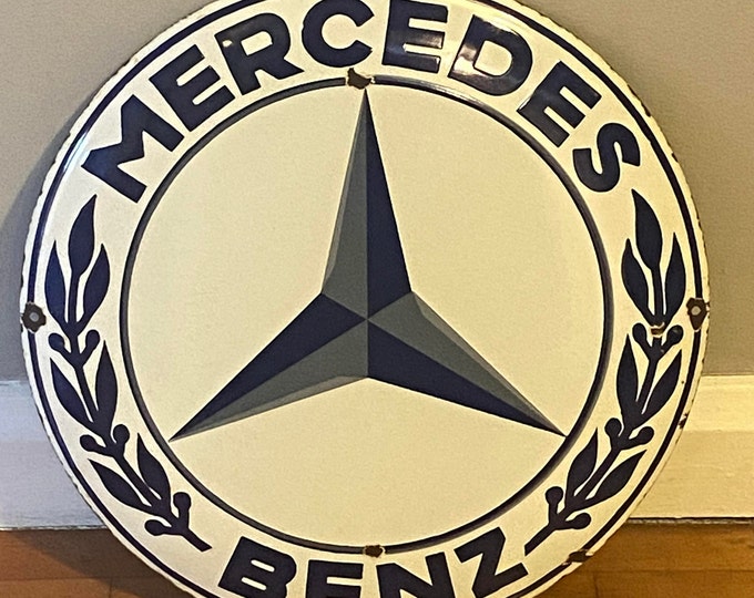Rare Large Vintage Mercedes Benz Enamel Advertising Sign Dealer ...
