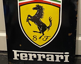 Rare Ferrari Large Ferrari Enamel Dealership Dealer Workshop Garage ...
