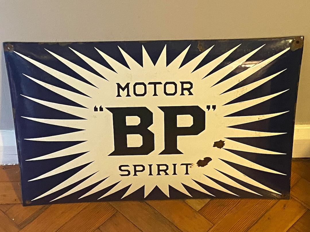 BP British Petroleum Motor Spirit Enamel Metal Wall Sign - Etsy