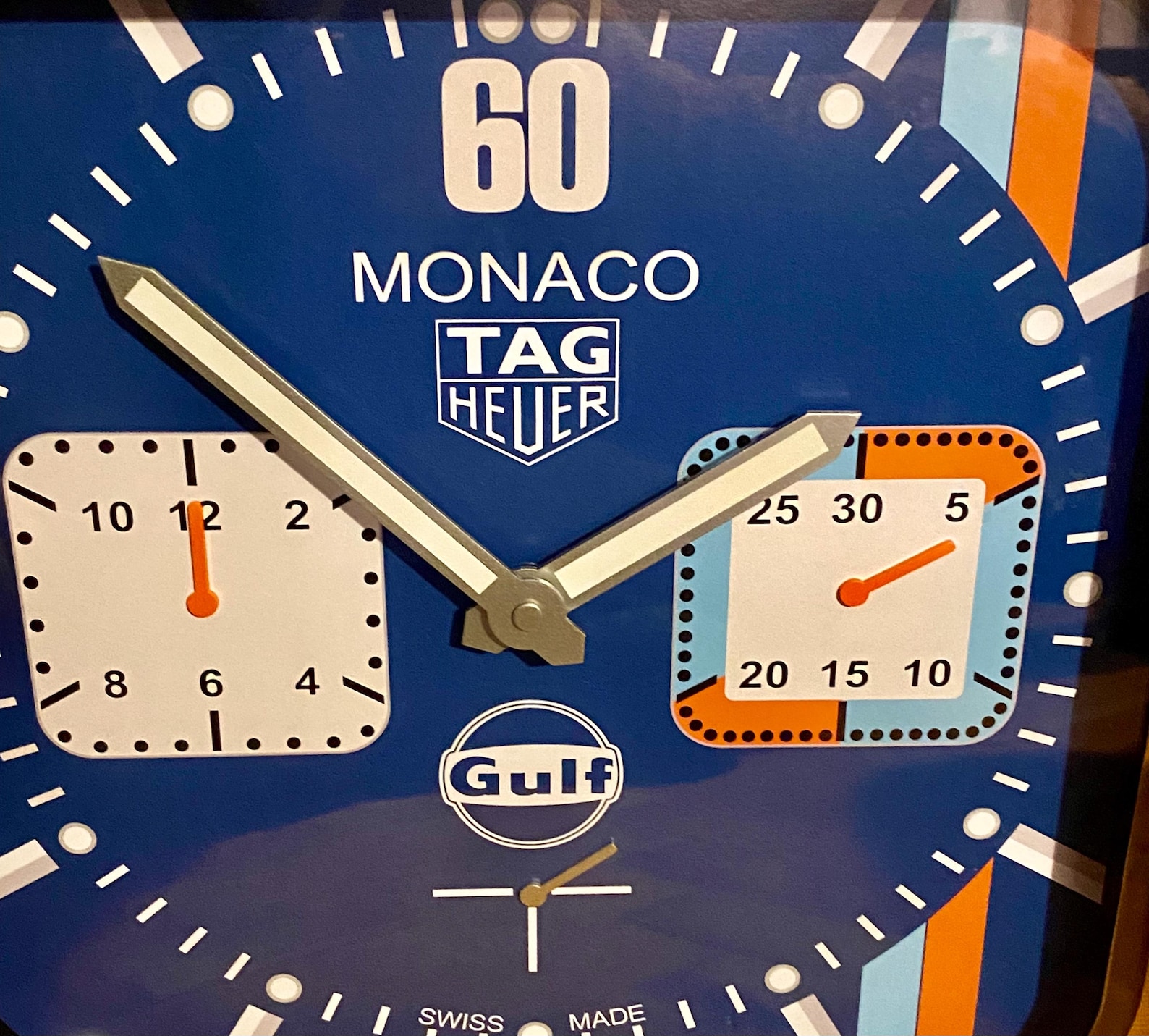 Rare Tag Heuer Monaco F1 Gulf Racing Wall Clock Ltd Special Edition ...