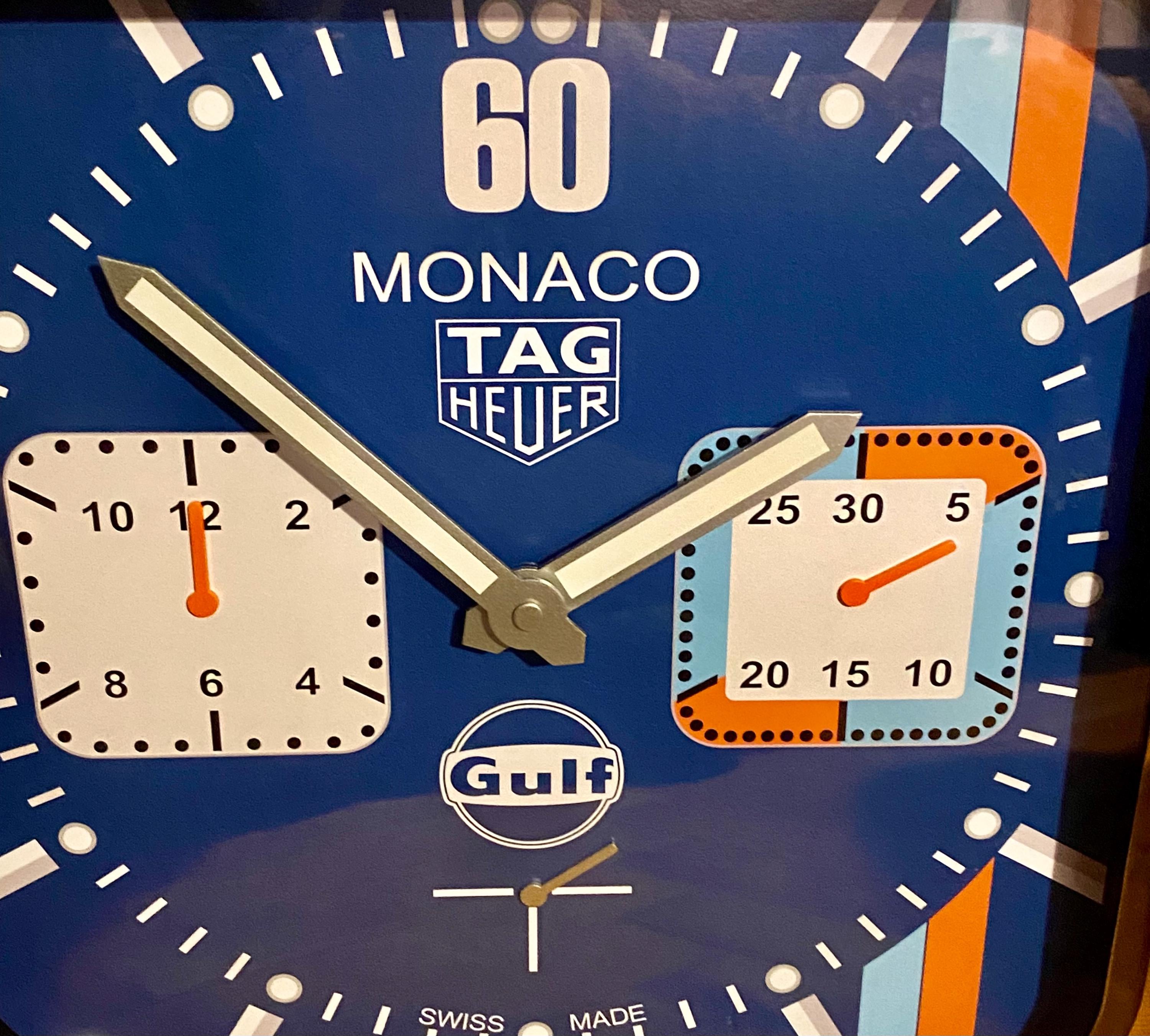 Rare Tag Heuer Monaco F1 Gulf Racing Wall Clock Ltd Special Edition ...