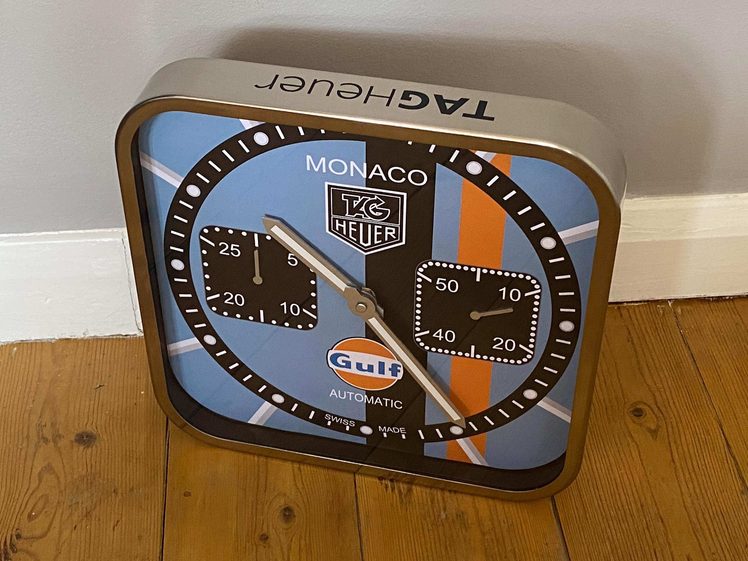 Rare Tag Heuer Monaco F1 Gulf Racing Wall Clock Ltd Edition Watch ...