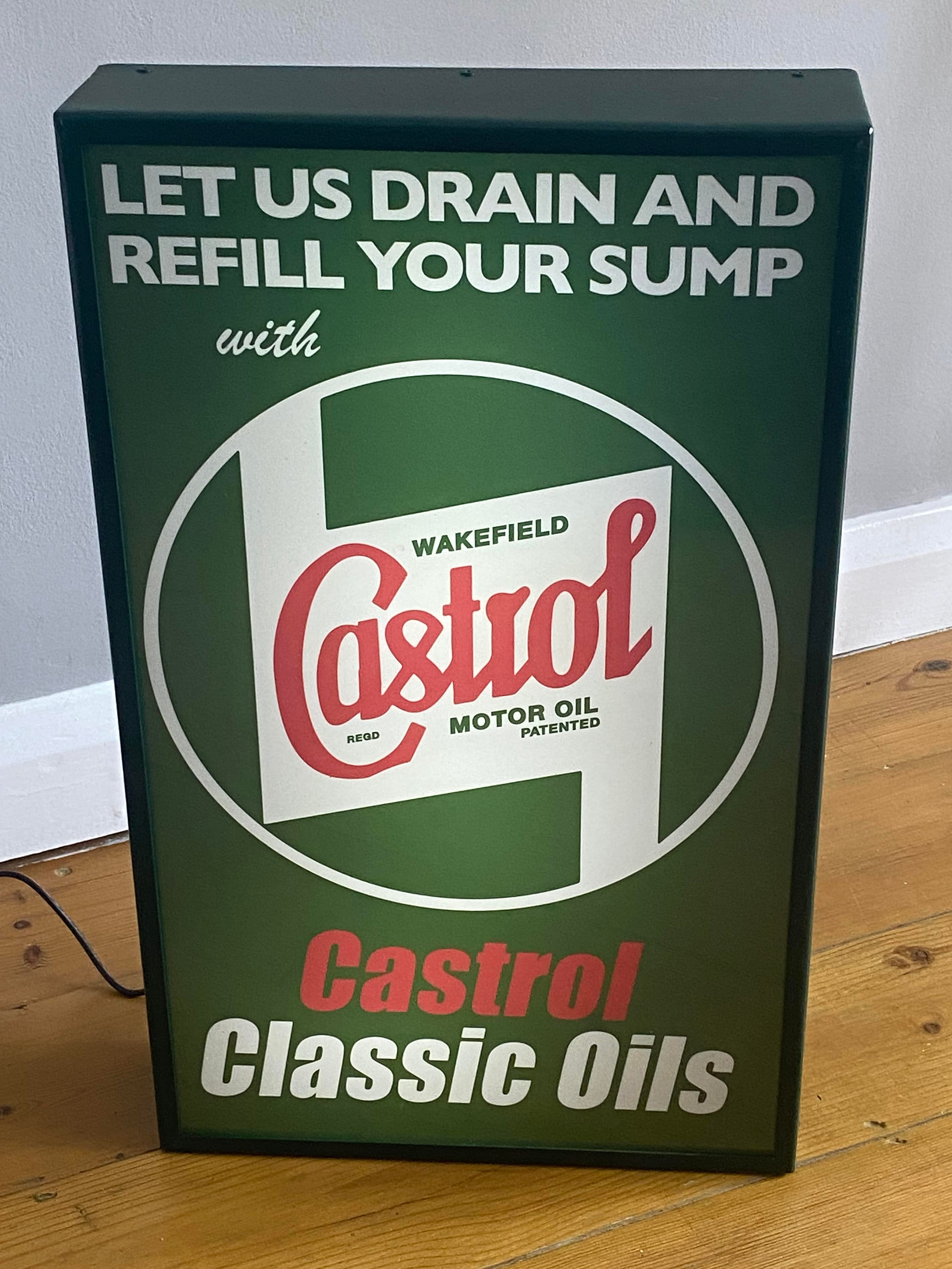 Castrol Oil Illuminated Advertising Sign Garage Oil Garage Gas - Etsy