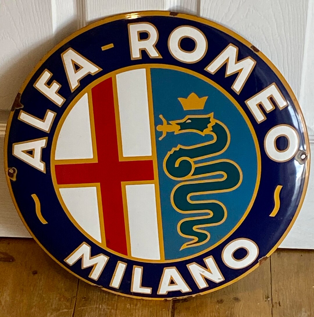Rare Alfa Romeo Enamel Sign Garage Milano Dealership Dealer - Etsy