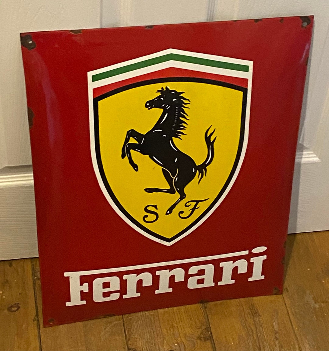 Rare Large Ferrari Enamel Dealership Porcelain Enamel Dealer ...