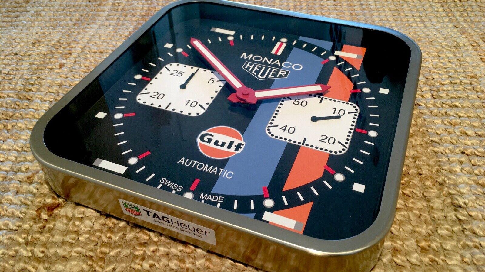 Rare Tag Heuer Monaco Gulf Racing Wall Clock - Limited Edition - Etsy