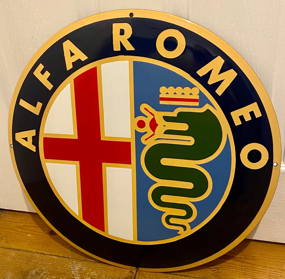 Rare Alfa Romeo Enamel Sign Garage Dealership Dealer Workshop Showroom ...