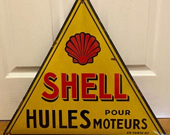 Rare Large Shell Enamel Sign Antique Shell Motor Spirit Oil Garage ...