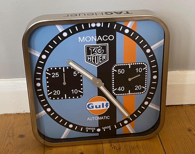 Rare Tag Heuer Monaco F1 Gulf Racing Wall Clock Ltd Edition Watch ...