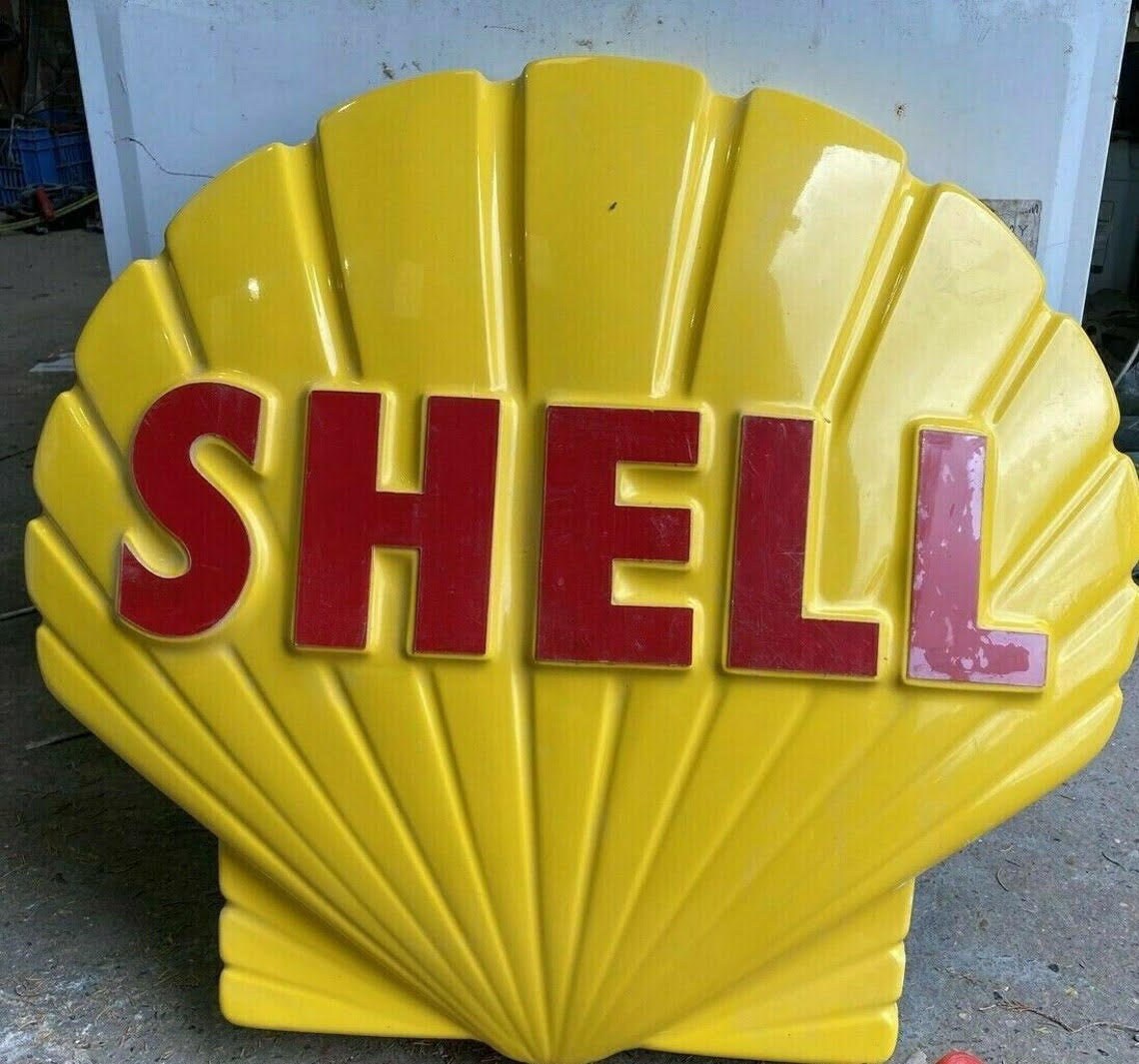 Large Shell Clam Shell Garage Sign Oil Advertising Gas Petrol Service ...