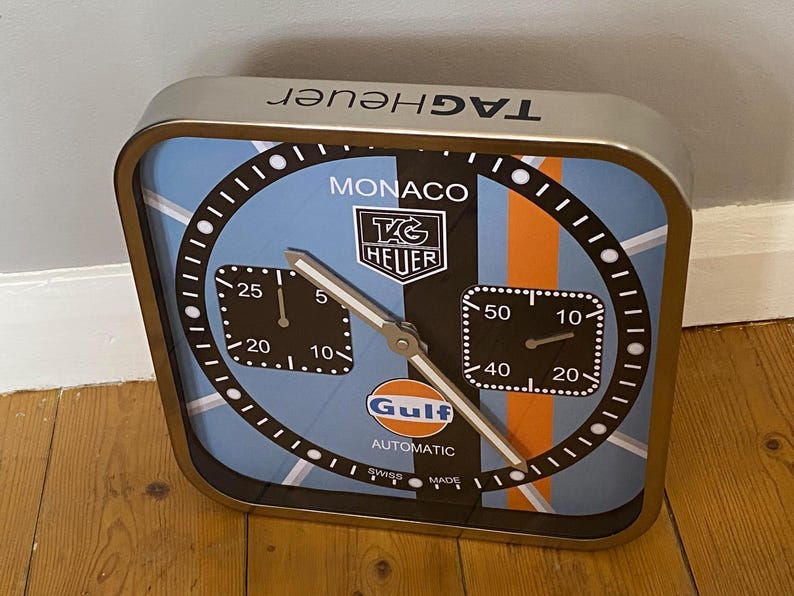 Rare Tag Heuer Monaco F1 Gulf Racing Wall Clock Ltd Edition Watch ...