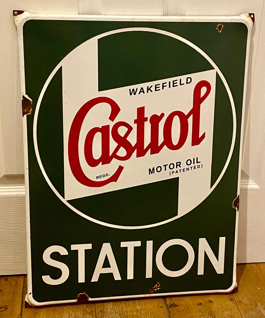 Castrol Oil Station Enamel Metal Advertising Sign Garage Oil Garage Gas ...