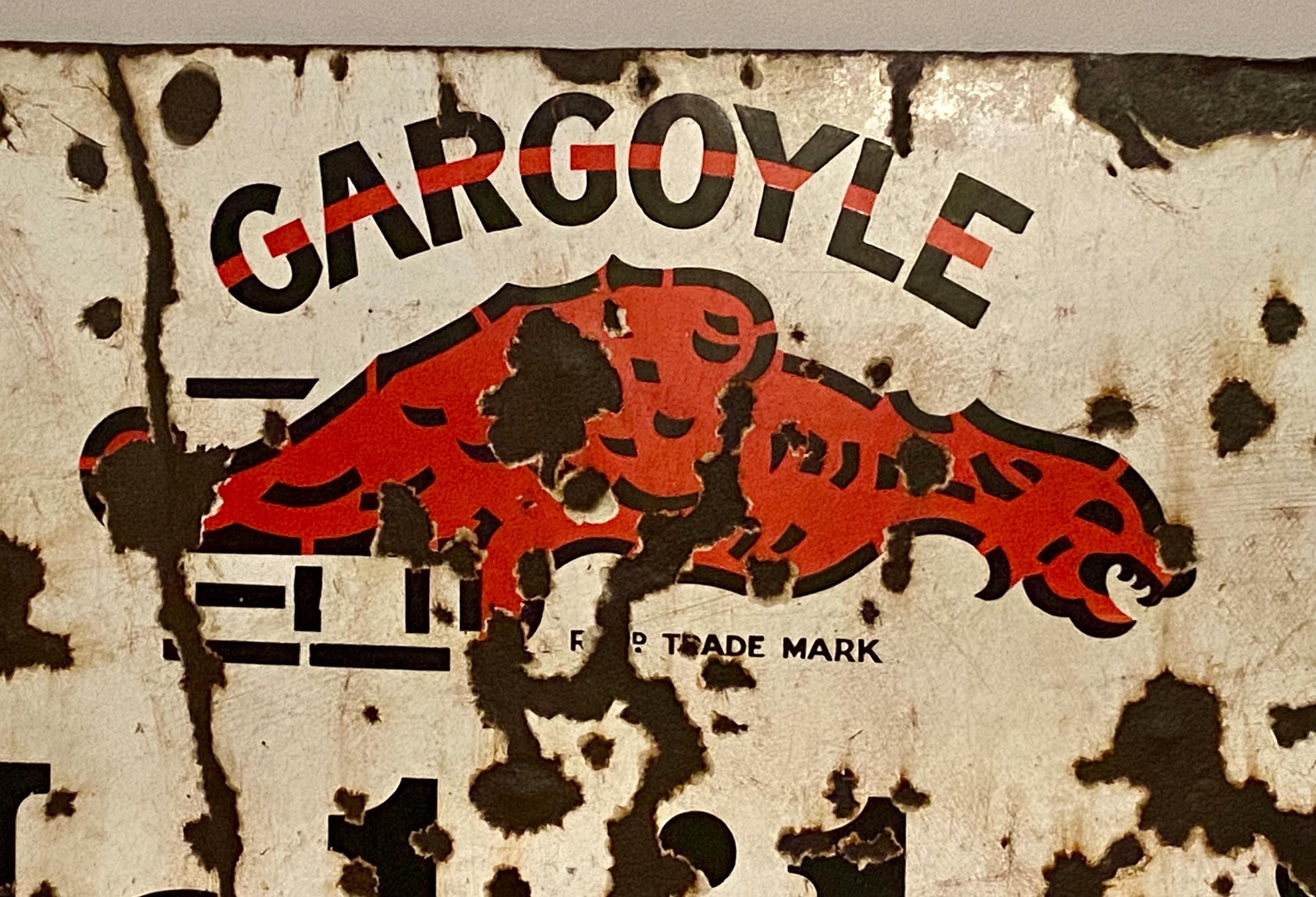Antique Gargoyle Mobiloil Enamel Sign: Vacuum Oil Company Advertising ...
