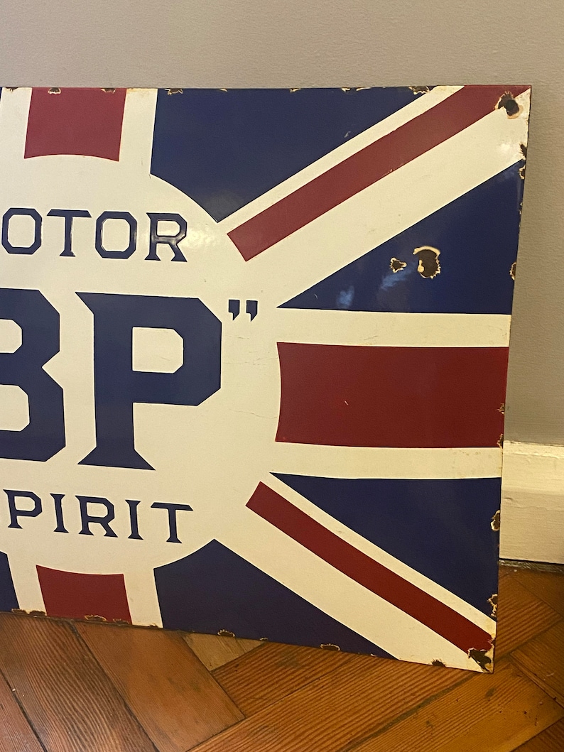BP British Petroleum Motor Spirit Enamel Metal Wall Sign Dealership ...