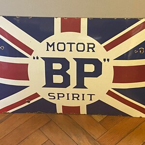 BP British Petroleum Motor Spirit Enamel Metal Wall Sign Dealership ...