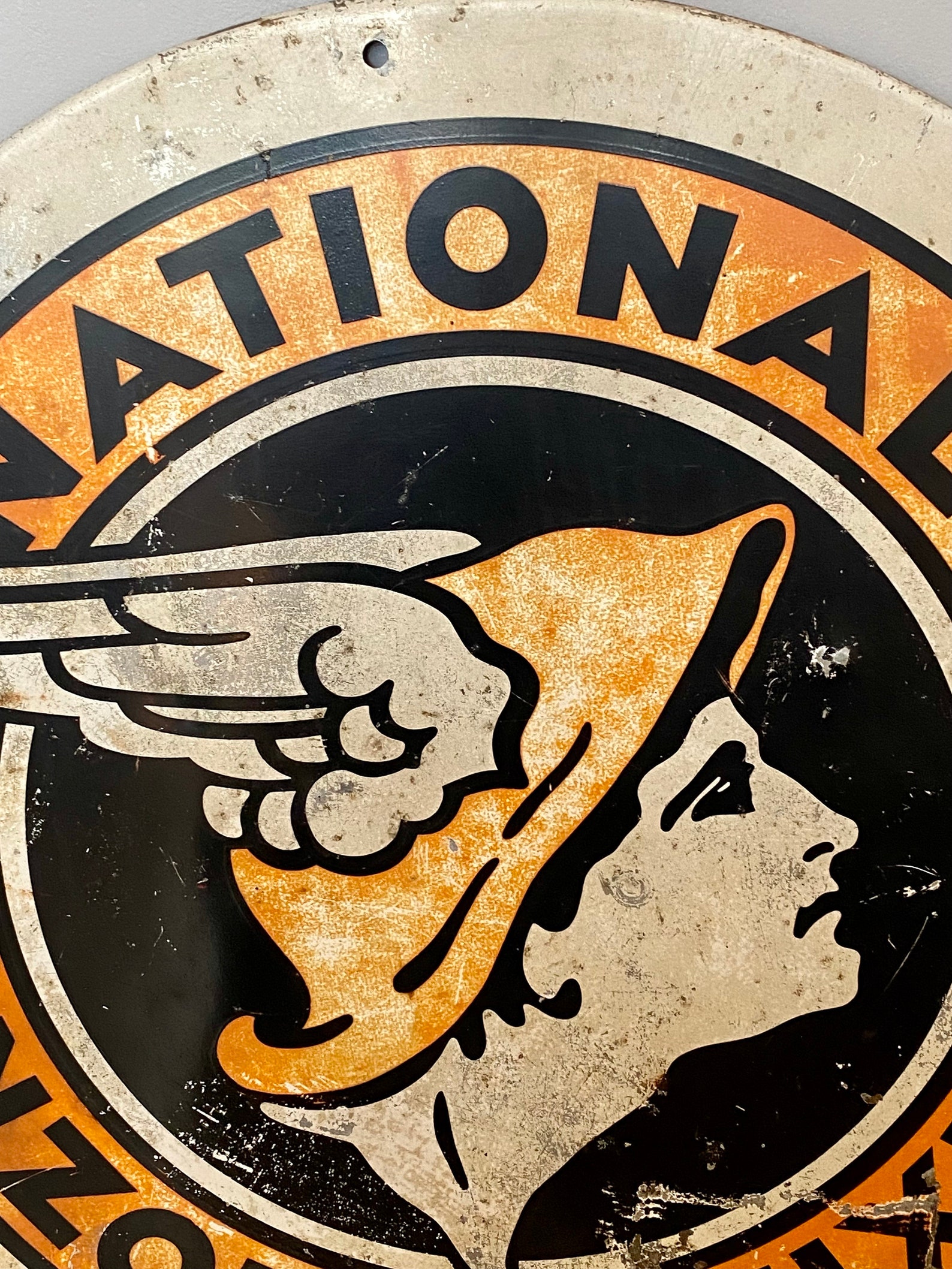 Rare 1930s Large National Benzole Mixture Old Metal Garage Dealer ...