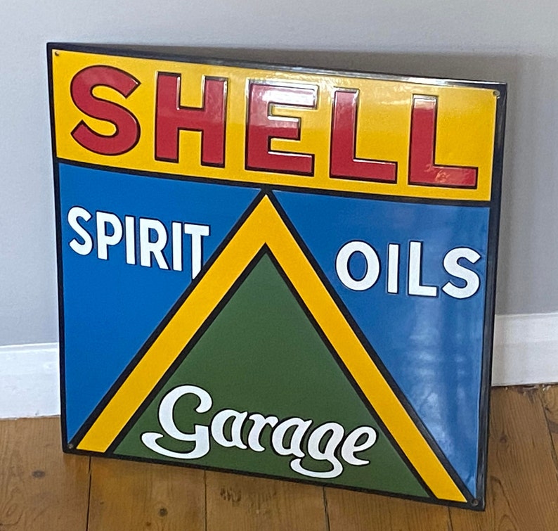 Rare Shell Motor Spirit Oils Garage Enamel Sign Oil Garage Advertising ...