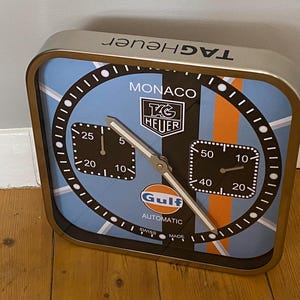Rare Tag Heuer Monaco F1 Gulf Racing Wall Clock Ltd Edition Watch ...
