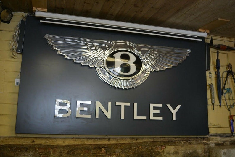 Rare Huge Bentley Main Showroom Advertising Sign Main Dealership ...
