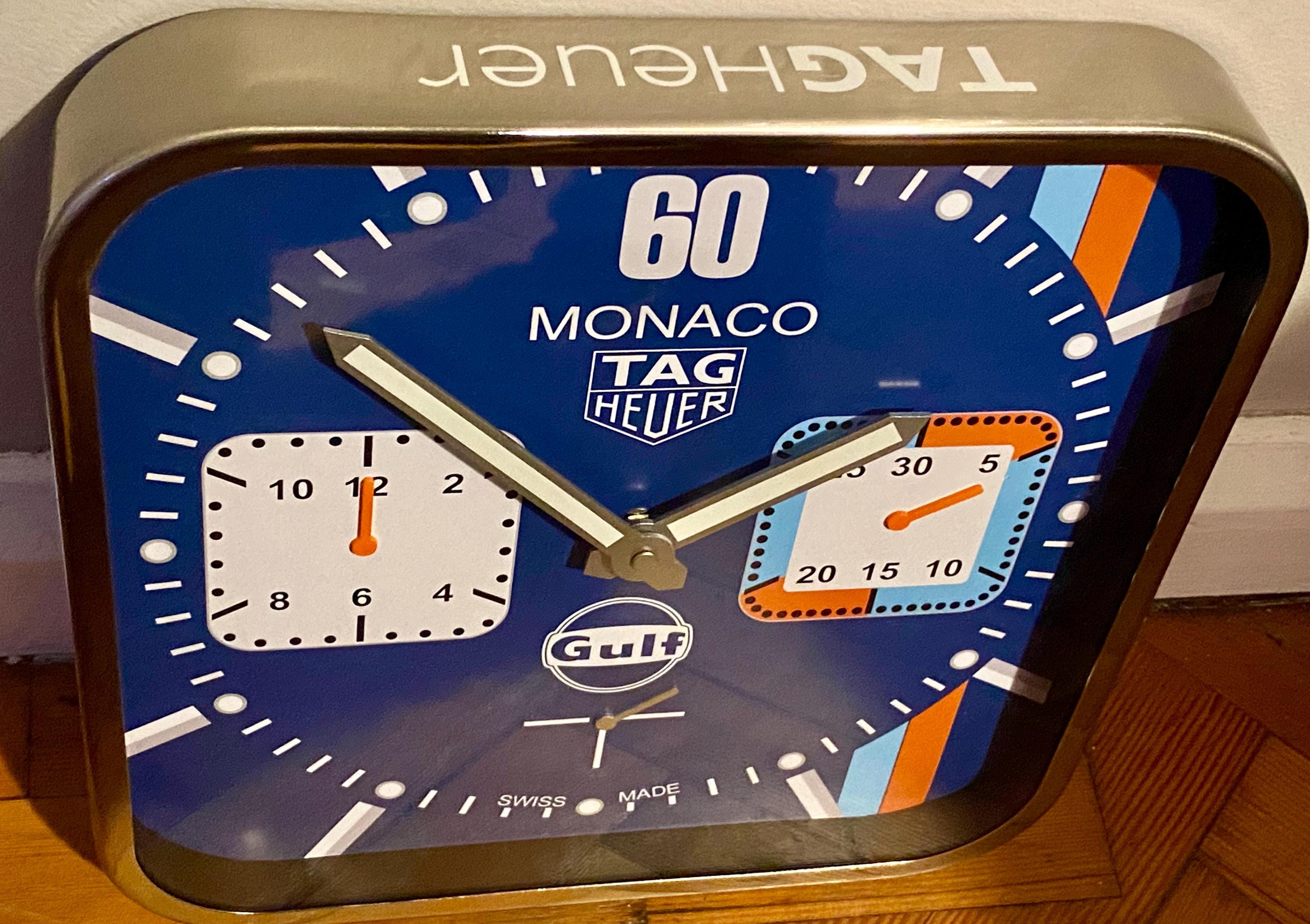 Rare Tag Heuer Monaco F1 Gulf Racing Wall Clock Ltd Special Edition ...