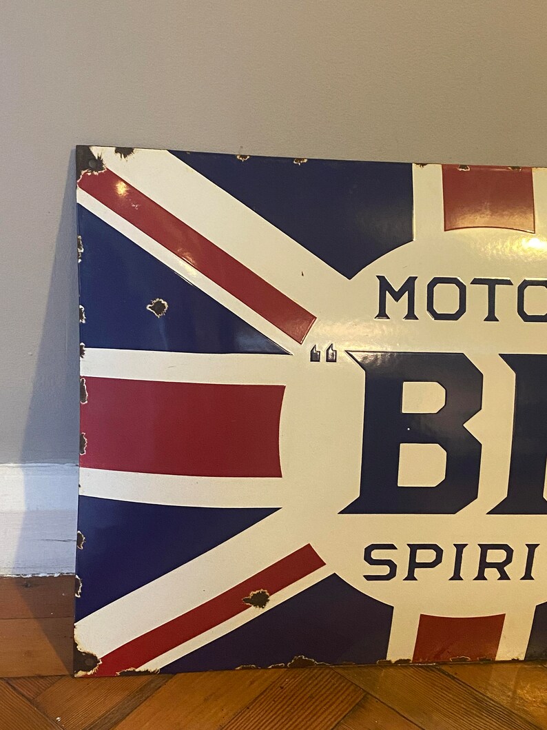 BP British Petroleum Motor Spirit Enamel Metal Wall Sign Dealership ...
