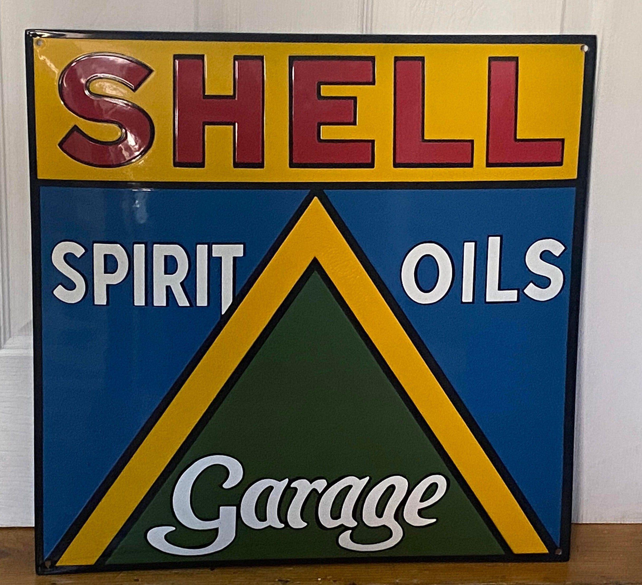 Rare Shell Motor Spirit Oils Garage Enamel Sign Oil Garage Advertising ...