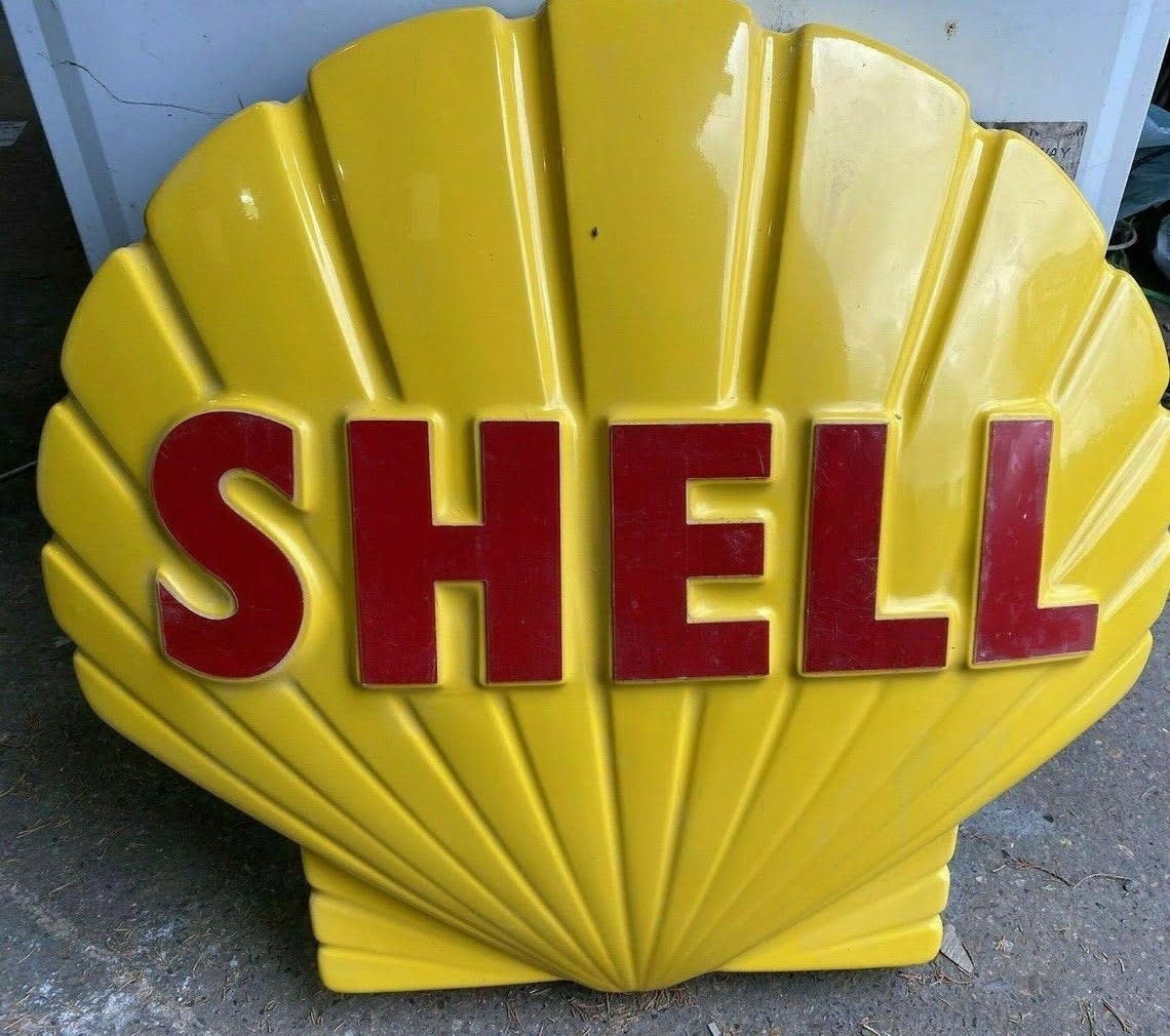 Large Shell Clam Shell Garage Sign Oil Advertising Gas Petrol Service ...