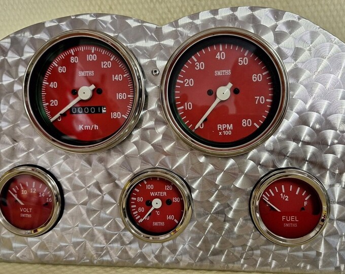 Rare - Aluminum Race Car Dashboard With Smiths Branded Speedometer RPM ...