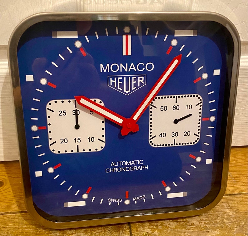 Rare Tag Heuer Monaco Calibre 11 F1 Racing Steve Mcqueen Wall Clock Ltd ...