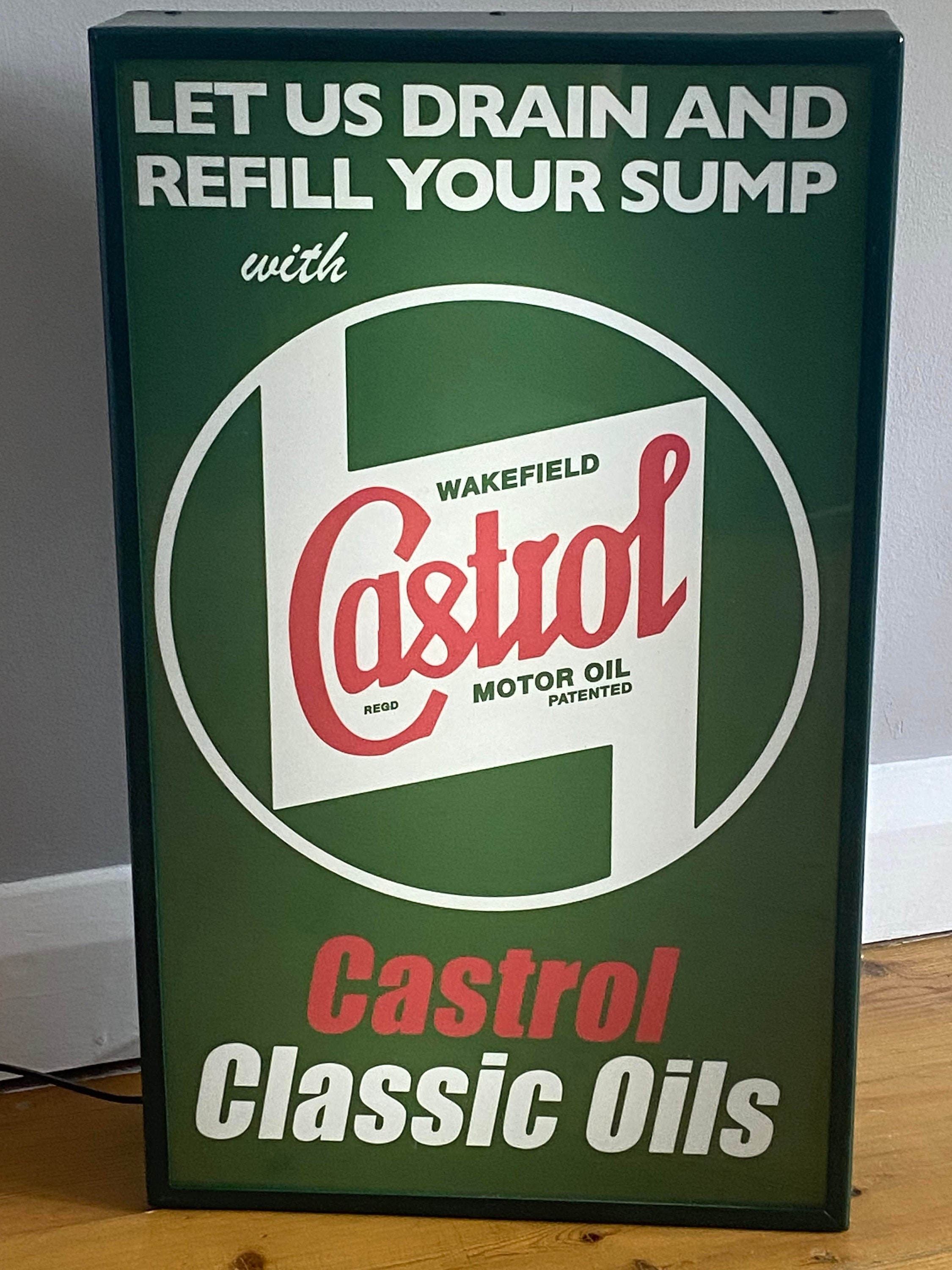 Castrol Oil Illuminated Advertising Sign Garage Oil Garage Gas - Etsy